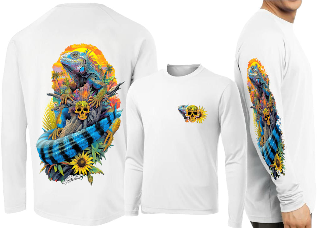 Men’s Performance UPF 50+ Blue Lizard Design Long Sleeve – Sunwise Style